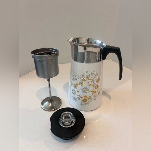 Corningware | Kitchen | Vintage Corning Ware Percolator Floral Bouquet ...